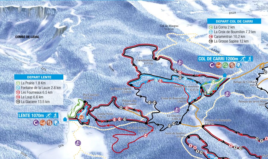 La station de ski de Col de Carri à 65 min de Valence